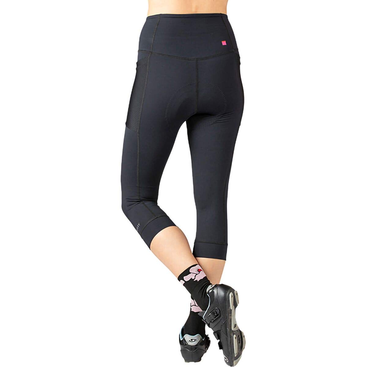 Terry Holster Prima Capri - Women's Padded Cycling Bottom, Compression & Moisture Wicking for All Day Riding Comfort - Black, Large