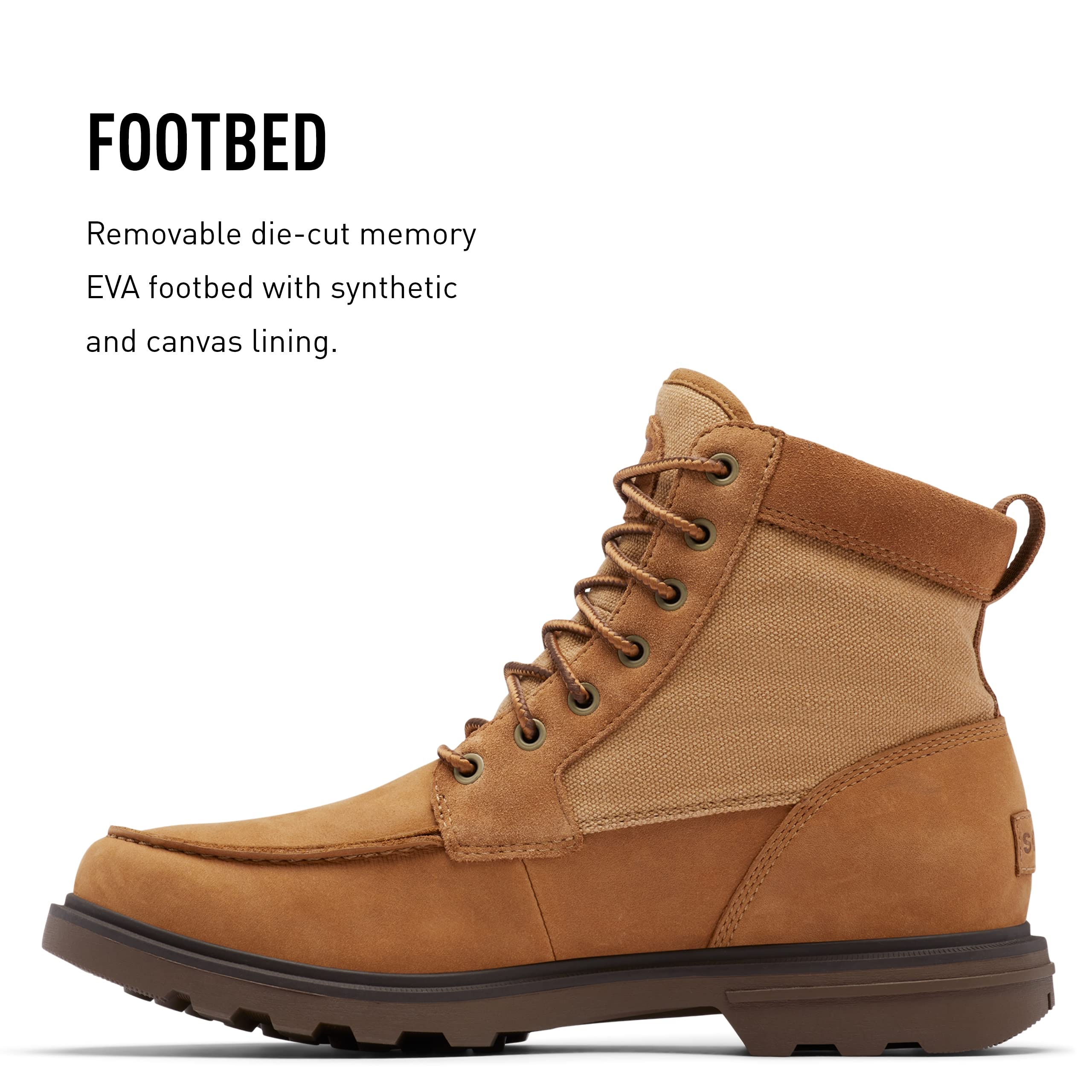 Sorel Men's Carson Moc Waterproof Boot - Camel Brown, Umber - Size 12