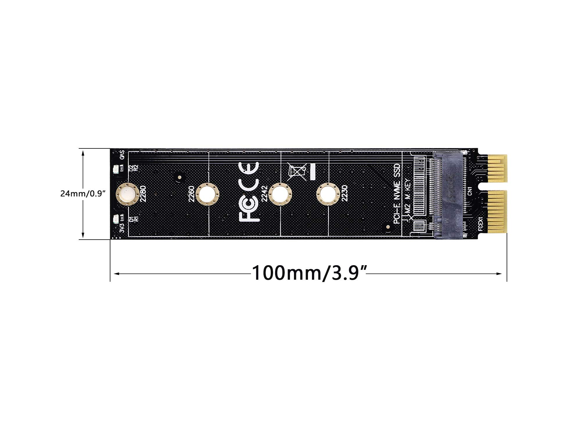 SinLoon PCI E X1 M.2 Adapter M.2(NGFF) M Key SSD to PCI-e X1 Card M.2 NVME to PCI Express Adapter for M.2 SSDs with PCI-E (M-Key) Interface Type