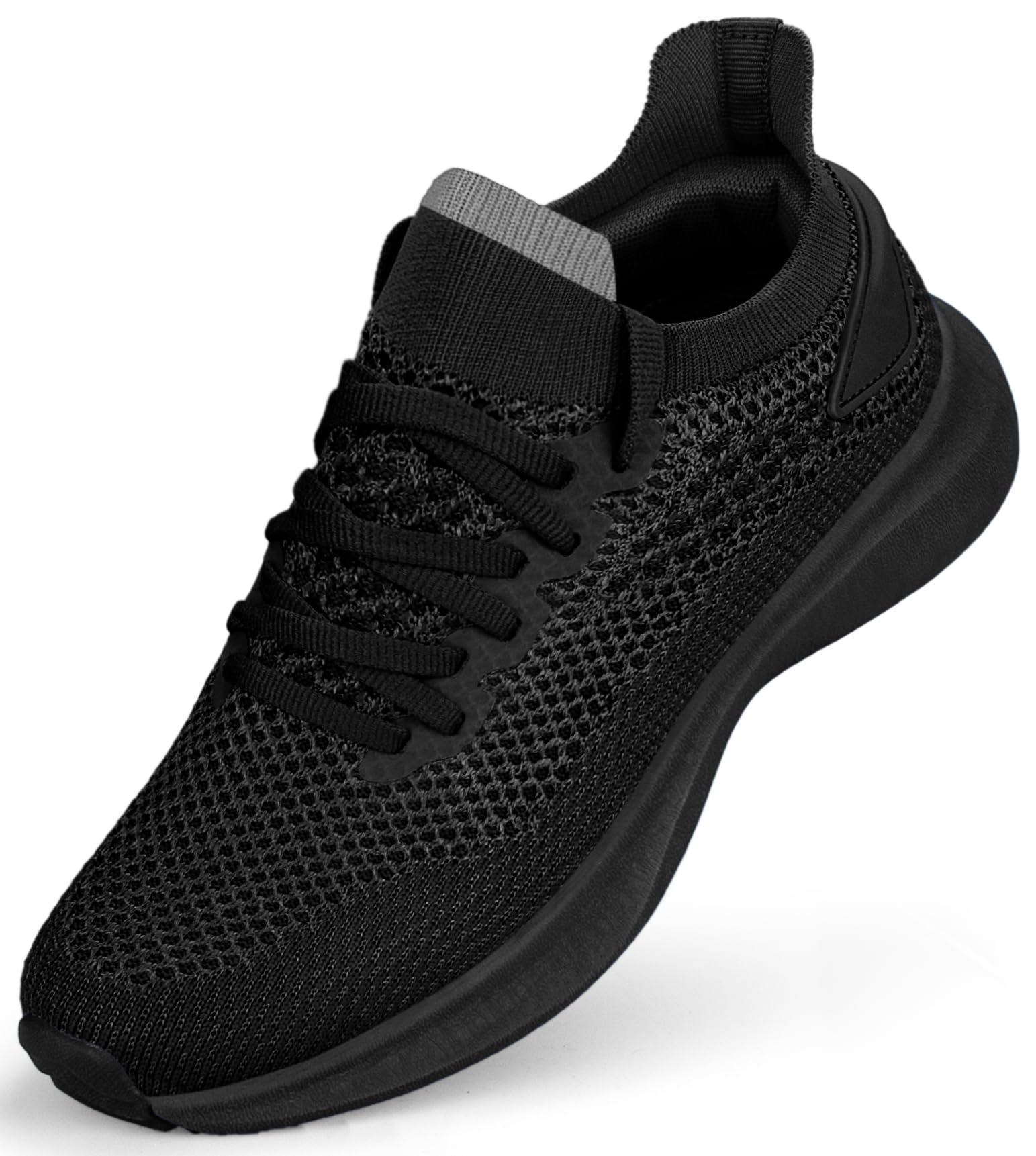 Womens Sneakers Walking Shoes Slip on Tennis Casual Athletic Memory Foam Lightweight Gym Work Shoe All Black Size 8