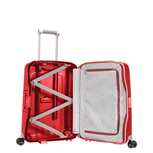 Samsonite S'Cure Hardside Luggage with Spinner Wheels, Crimson Red, Checked-Large 28-Inch