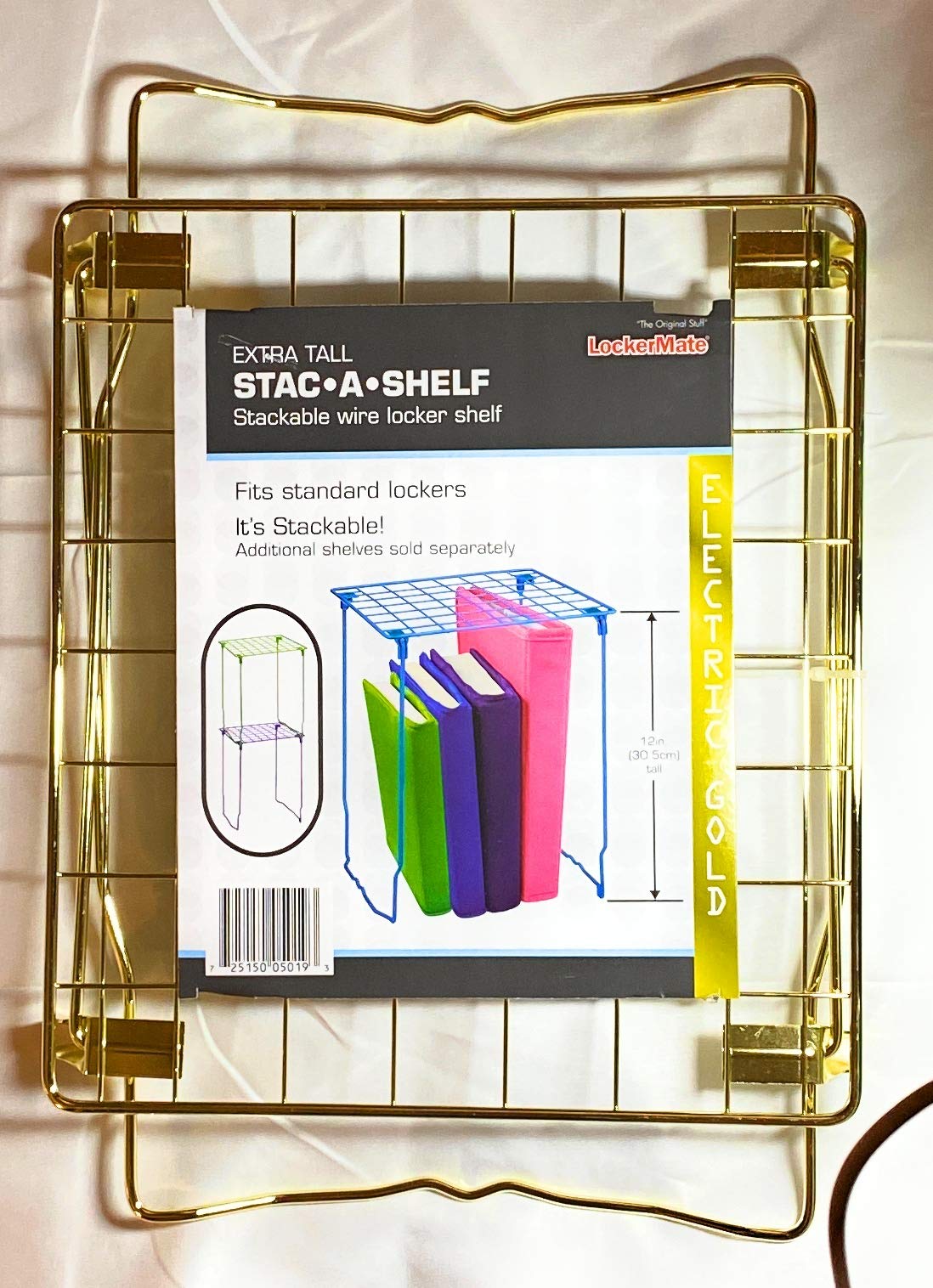 Stac•A•Shelf Extra Tall Electric Gold Stackable Locker Shelf
