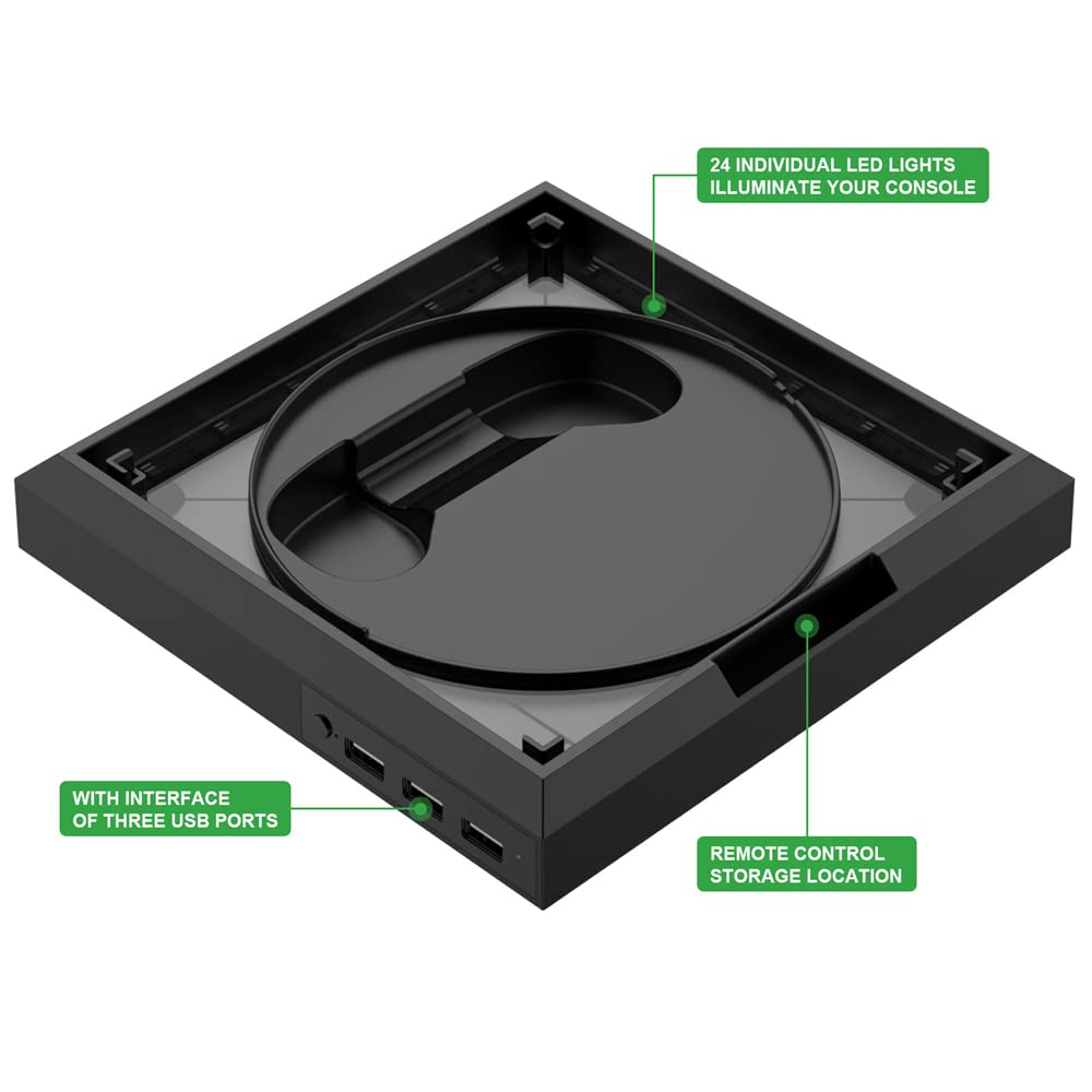 Vertical Stand Multi-Function Charging Cooling Fan Base for Xbox Series X/S RGB Charging Cooling Stand Colorful Light Controller Handle Charger Bracket for Gaming Accessories