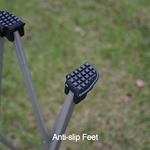 Sutekus Folding Table Camping Side Tables with Aluminum Table Top and Carry Bag (Black)