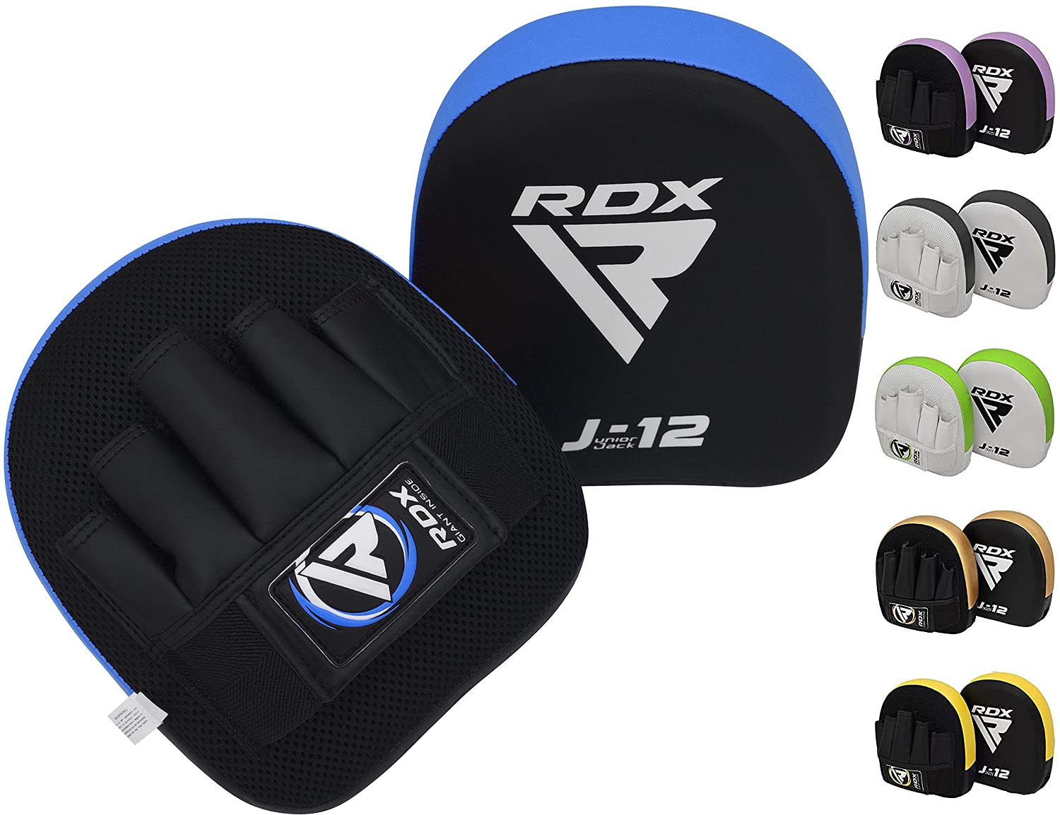 RDX Kids Boxing Pads Focus Mitts, Maya Hide Leather Curved Junior Hook and Jab Target Hand Pads, Great for Youth MMA, Martial Arts, Muay Thai, Kickboxing & Karate Training, Coaching Strike Shield