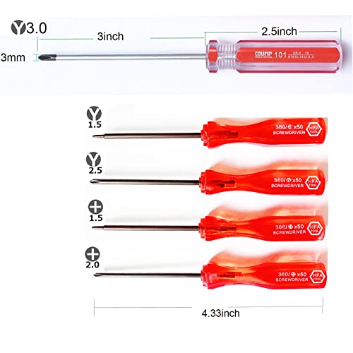 SKZIRI 5in1 Triwing Screwdriver Set Y1.5 2.5 3.0 3 point Screwdriver and Phillips PH00 PH000 Screwdriver Repair Tool Kit for Switch Lite Joycon Wii DS Lite DSi 3D S GBA SP NDS