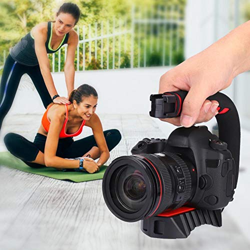 Triple U-Grip Shoe Mount Video Action Stabilizing Handle Grip Smartphone Grip Handle Rig Video Stabilizer Grip Tripod Mount for Phone Camera