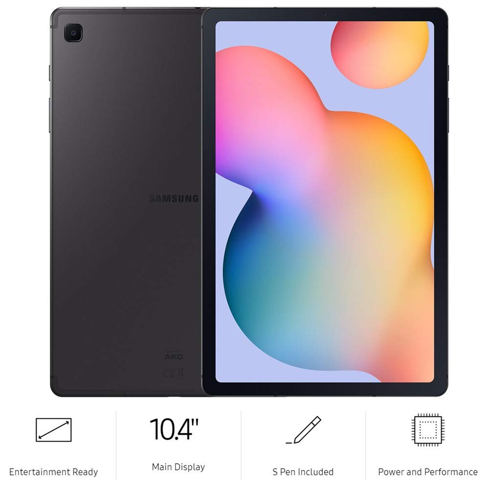 SAMSUNG Galaxy Tab S6 Lite w/S Pen (64GB, 4GB) 10.4ββ, Face Unlock, Octa-Core Exynos 9610, 7040mAh Battery Wi-Fi Tablet SM-P610 - US Model (w Fast Car Charger, Oxford Gray)