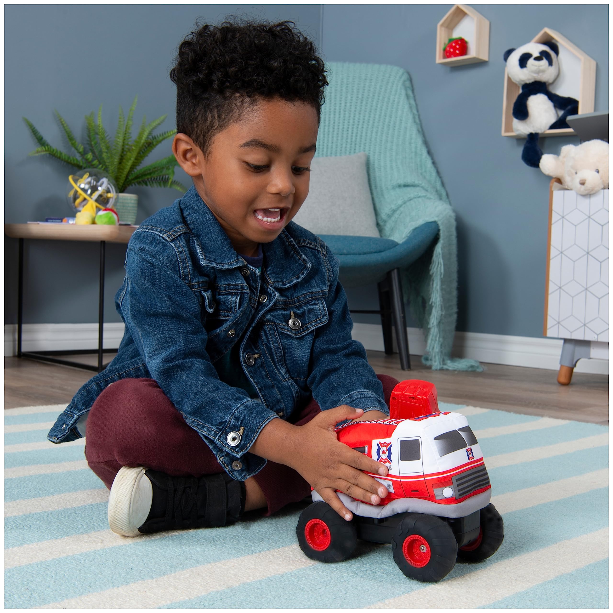 Spin Master Plush Power RC, Remote Control Fire Truck with Soft Body and 2-Way Steering, for Kids Aged 3 and up