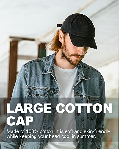 Zylioo Oversize XXL 100% Cotton Baseball Cap,Large Hat for Big Heads 23.5"-25.5",Adjustable Low Profile Blank Dad Cap