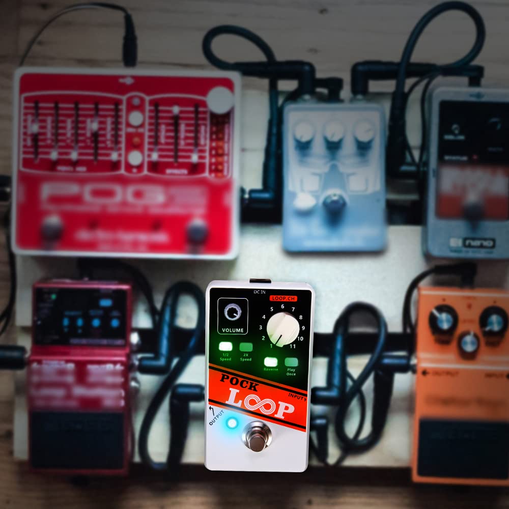 summina Looper Guitar Effect Pedal 11 Loopers Max.330mins Recording Time Supports 1/2 & 2X Speed Playback Reverse Functions True Bypass