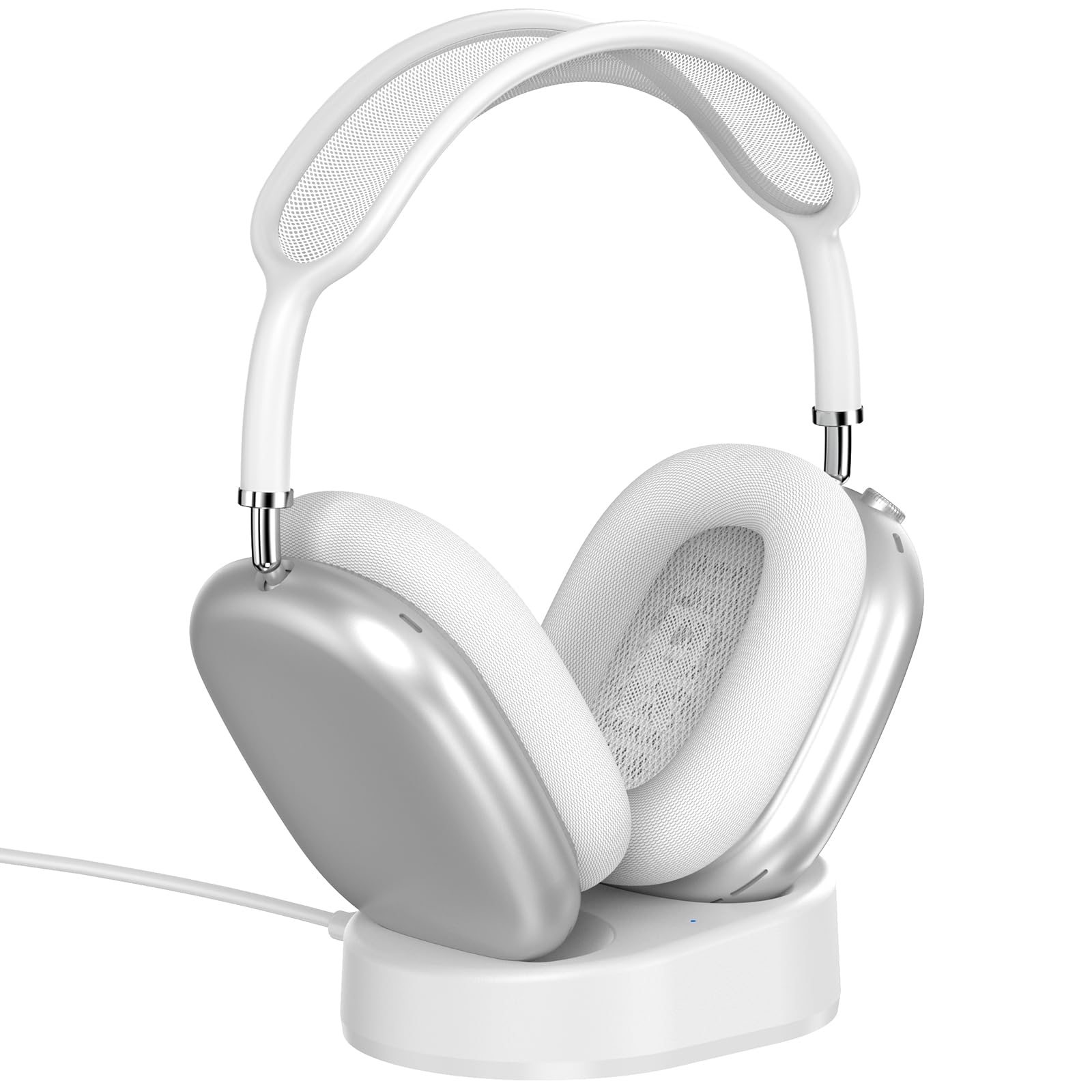 ROUNKIN Headphone Charging Stand for AirPods Max,Magnetic Stand,Protable Desktop Headset Holder, Gaming Headset Stand, Charging Base for Headphones,Designed for AirPods Max (White)