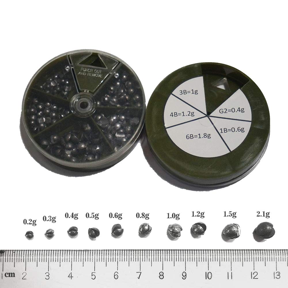 ZONGR 100pcs Silver White Fishing Sinker Weights Round Split Shot Weight Sinkers Tackle Round bite A