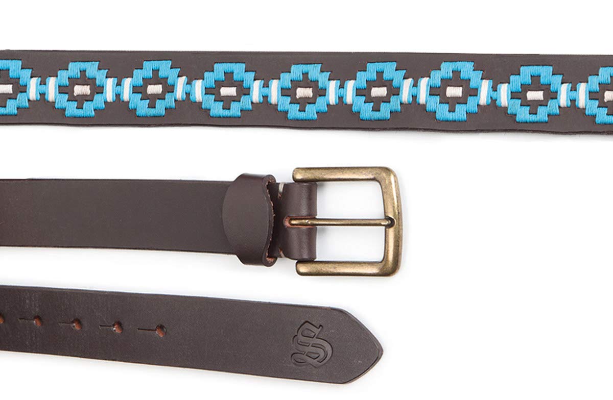 Shires Criollo Polo Belt, Turquoise White, 80 cm