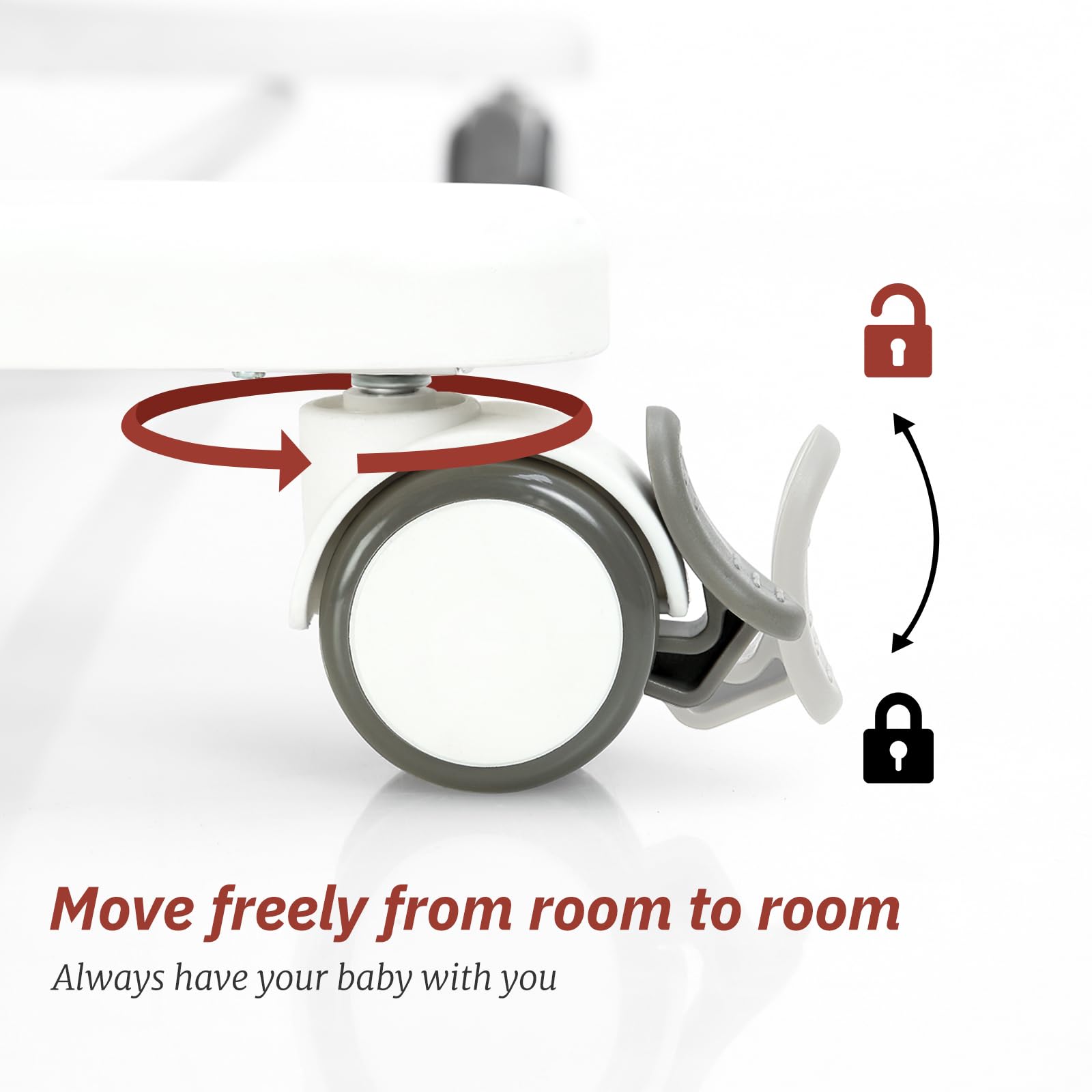 VaVaSoo Rocking Bassinet for Baby Automatic Bedside Bassinet Electric Baby Cradle 5 Heights Adjustable Bedside Sleeper for Babies Infant Smart Auto Rocking Crib 3 in 1 Baby Bassinet on Wheels, White