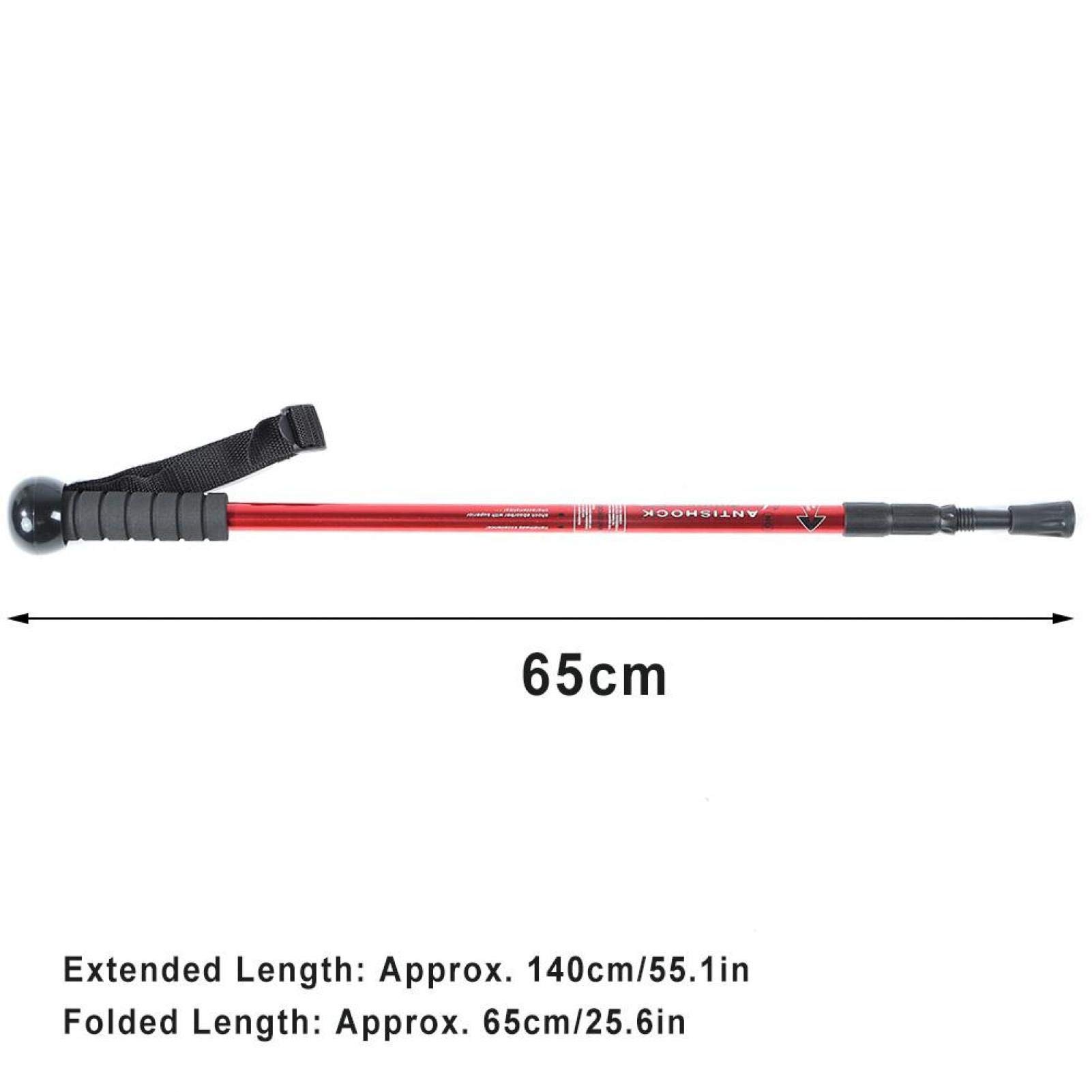 Walking Cane Carbon Fiber Portable Retractable Walking Stick Lightweight Cane with Ergonomic Handle Ideal Daily Living Aid for Limited Mobility(Red)