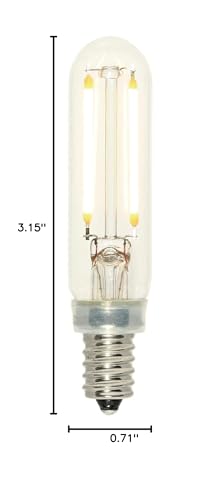 Westinghouse 5158000 2.5 Watt (25 Watt Equivalent) T6 Dimmable Clear Filament LED Soft White Light Bulb Candelabra Base, 1-Pack