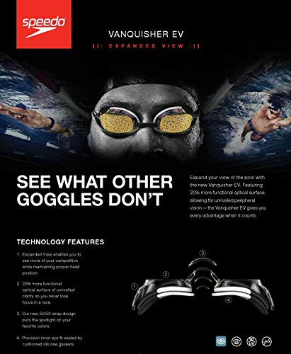 Speedo Unisex-Adult Swim Goggles Vanquisher Extended View