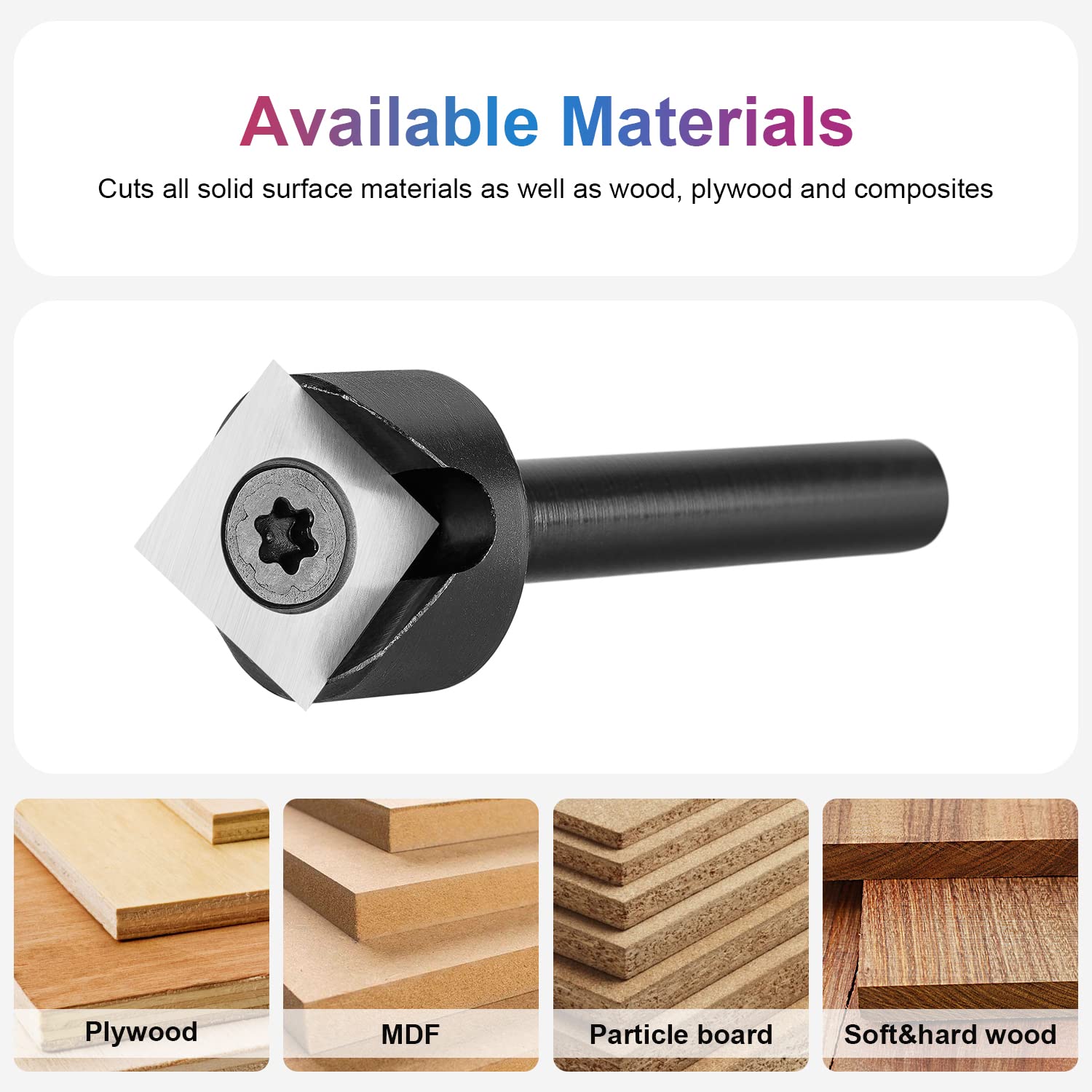 SpeTool Carbide Insert 90 Degree V Groove Router Bit 1/4 Inch Shank Single Flute CNC Wood Engraving Router Bits Woodworking Chamfer Carving Tool