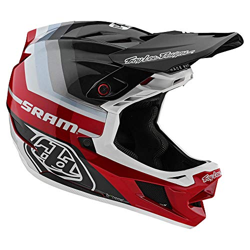 Troy Lee Designs Adult | BMX | Downhill | Mountain Bike | Full Face D4 Carbon MIPS Mirage SRAM Helmet (X-Large, Gray/Red)