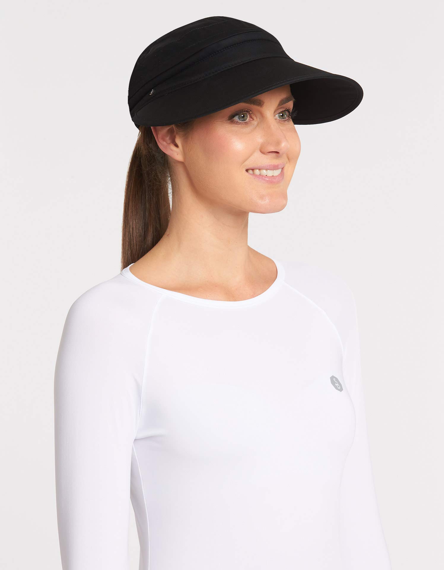 Solbari UPF 50+ Protective Wanderlust Visor for Women – One Size, Black