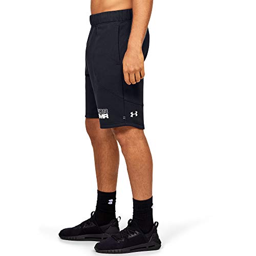 Under Armour Baseline Fleece Basketball Short, Black (001)/White, Large
