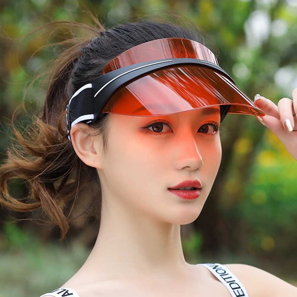 Sun Visor Hat Cap for Women Men Adjustable Outdoor Sun Headband UV Protection Face Shield Oversized Sunglasses