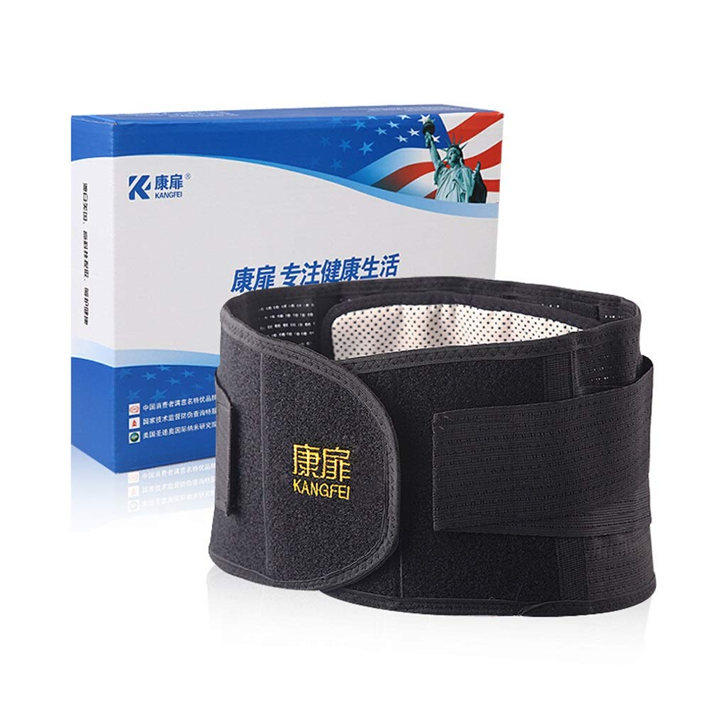 TANGIST Summer Back Support Lumbar Belt,Man and Woman Pain Relief Back Brace – Prevents Injury & Improves Sciatica,self-Heating Features (Color : Black, Size : L)