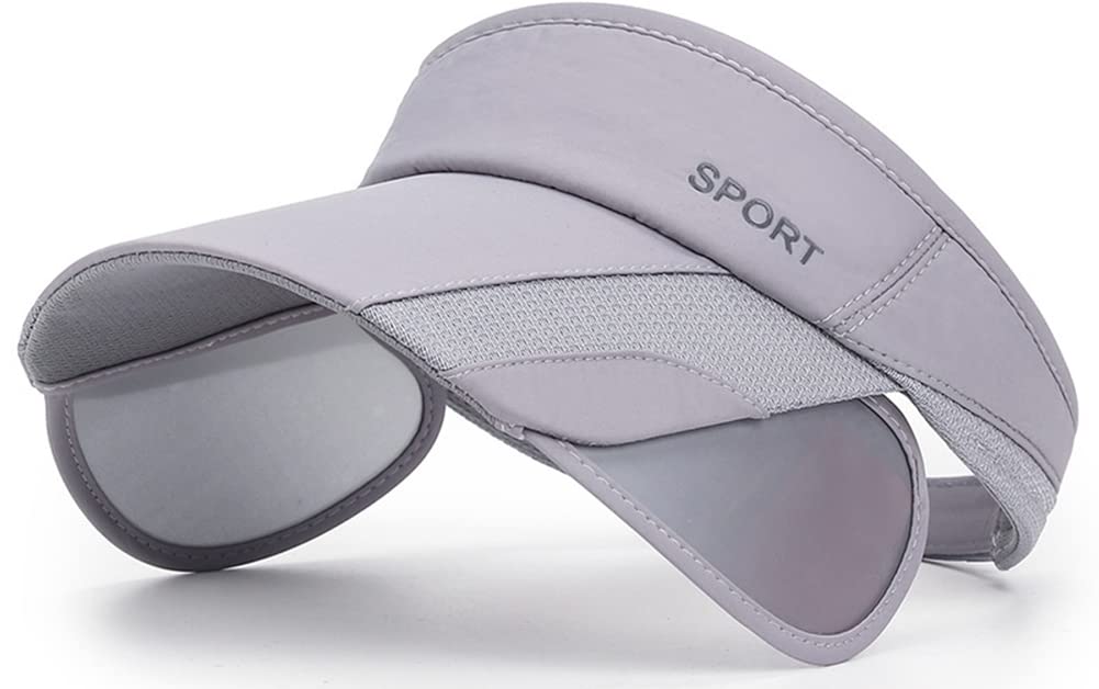 Sun Visor Hat for Women and Men 2 Pack - Retractable Brim Sport Hat, Summer Golf Tennis Running Beach Hat with Ponytail Hole