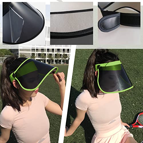 Sun Visor Hats Womens Men Wide Brim Cap Roll up Outdoors Sports Adjustable (Green)