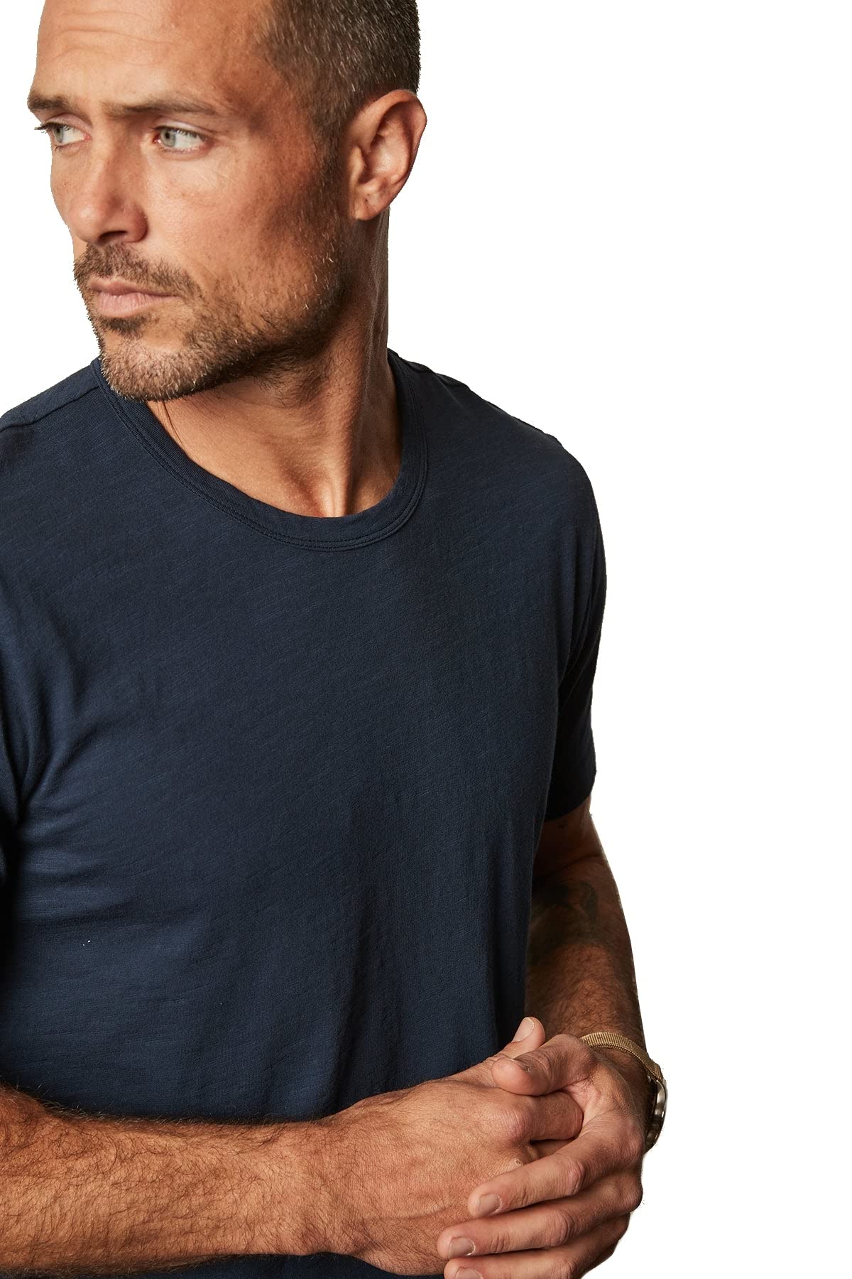 Velvet by Graham & Spencer mens Velvet Graham Spencer Men's Amaro Rounded Hem Crew Shirt, Midnight, X-Large US