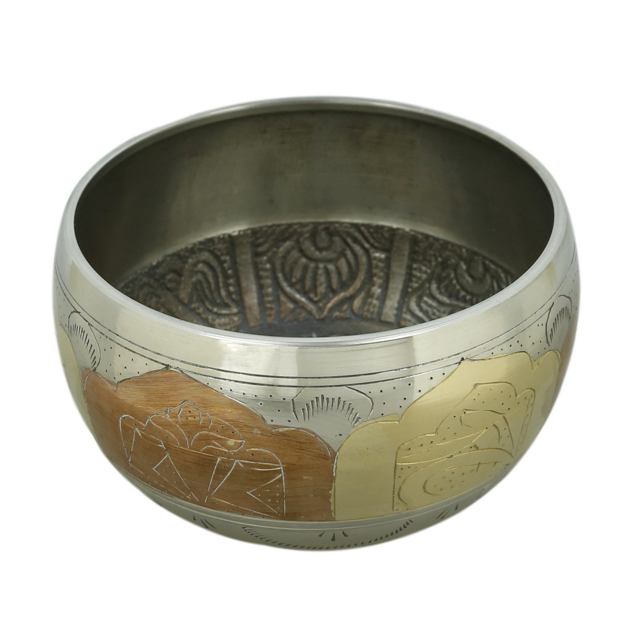 Tibetan Buddhist Small Singing Bowl with Cushion from India for Meditation Sound Healing Prayer Percussion Musical Instrument 4 Inch