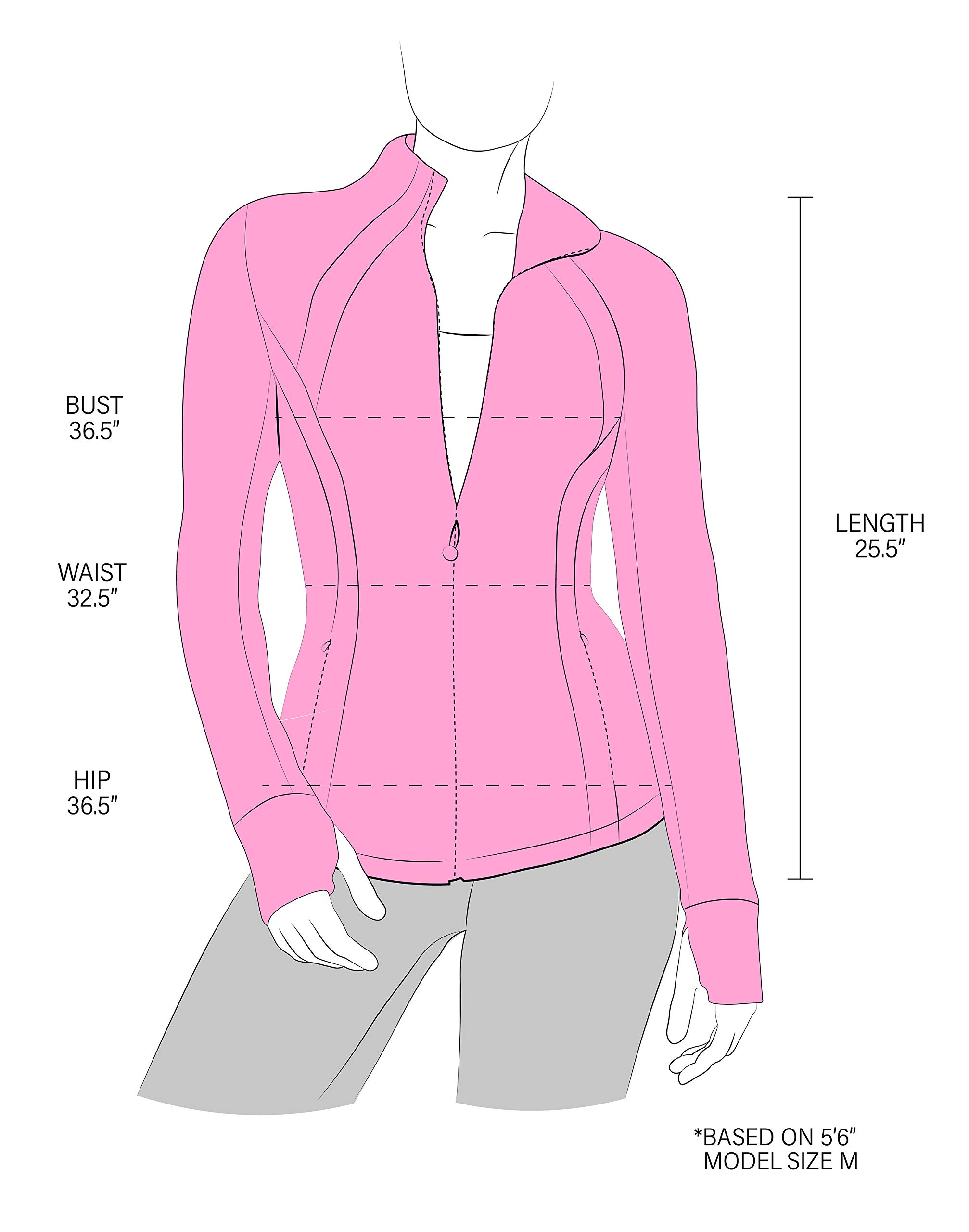 Yogalicious Womens Ultra Soft Lightweight Full Zip Yoga Jacket with Zipper Pockets - Black - Large