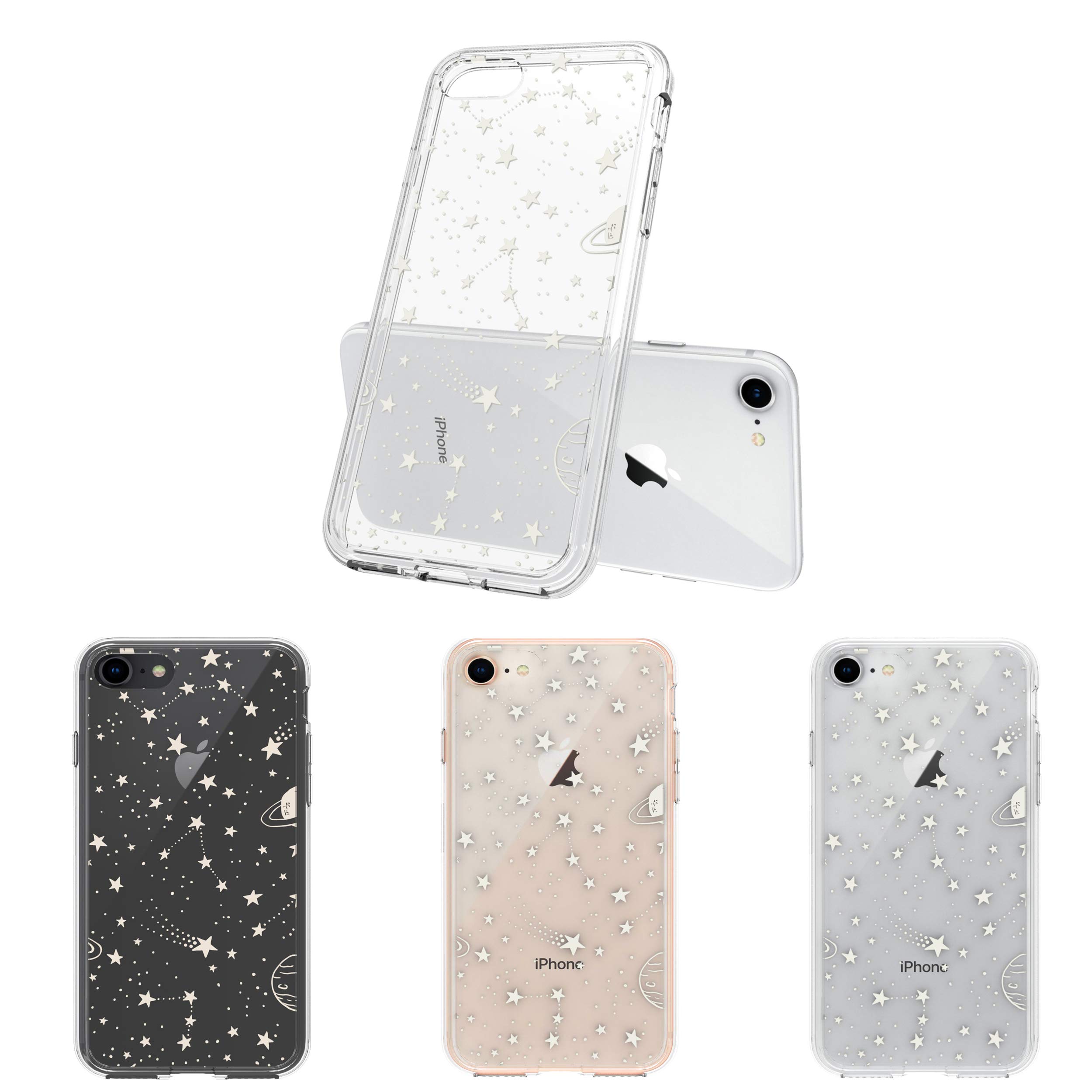 Townshop iPhone SE (2022) / iPhone SE (2020) Case/iPhone 8 Case/iPhone 7 Case, Clear Design Shockproof Scratch Resistant Case for Apple iPhone SE 2022 / SE 2020 / iPhone 8 / Apple iPhone 7- Universe