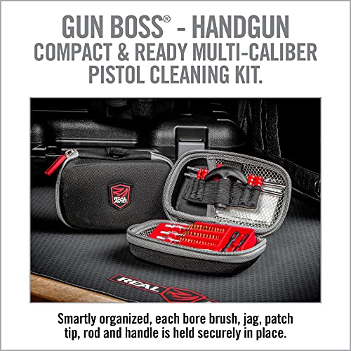 Real Avid Handgun Cleaning Kit: All in One 13 Piece Pistol Cleaning Kit With Cleaning Rod, Bore Brushes, Gun Cleaning Jags & Gun Cleaning Patches For .22 .357 9MM .38 .40 .44 & .45 Caliber Handguns