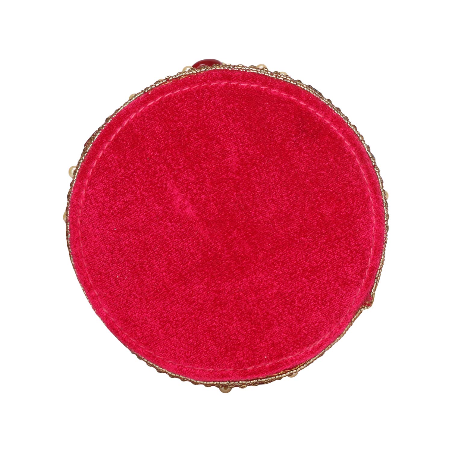 Suman Enterprises Fantastic Velvet Potli Batwa Pouch Bag with Stone & Beads Work For Women (Pink)