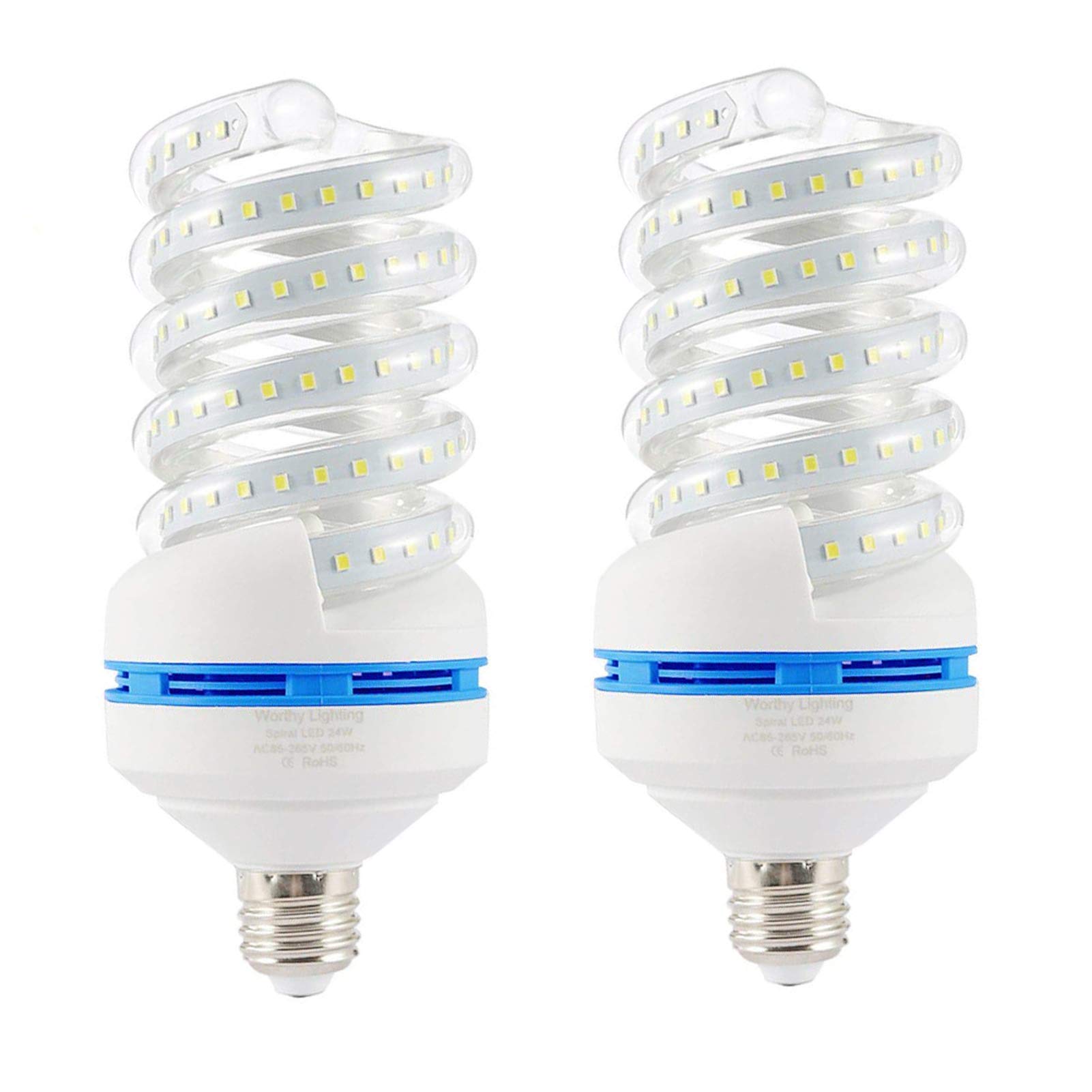 Spiral LED Light Bulb, 250 Watt Equivalent LED Bulb, 30W Led Corn Light Bulb, Daylight 6000K, 3050LM E26 / E27 Base, Not-Dimmable,for Photo Light,Warehouse,Garage Lighting, Barn, Patio, etc. 2 Pack…