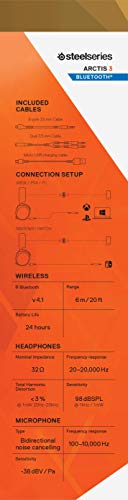 SteelSeries Arctis 3 Bluetooth - Wired Gaming Headset + Bluetooth - For Nintendo Switch, PC, PS5/PS4, Xbox Series X|S|One, VR, Android, and iOS - Black