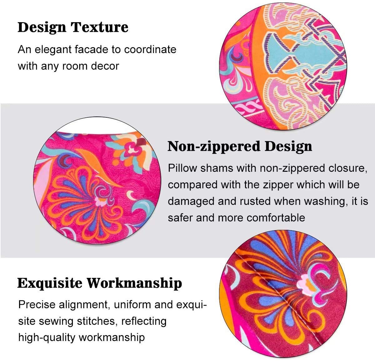 Shatex King Size Comforter (103x90 Inch) 3 Piece All Season Bedding Set Warm - Bohemian Western Pattern - Salmon Pink 1 Boho Comforter King Size with 2 Pillow Shams(20x36 Inch)