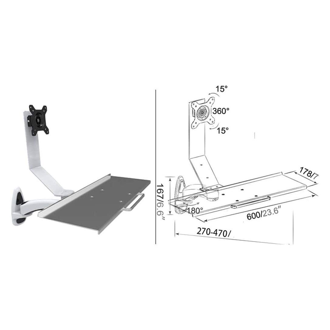 ZYF Keyboard Tray Desktop Splint Tray Stand Desk Mount Workstation, Height Adjustable Standing Desk, Ergonomic, Monitor, Laptop and Keyboard Mount (Size : A)