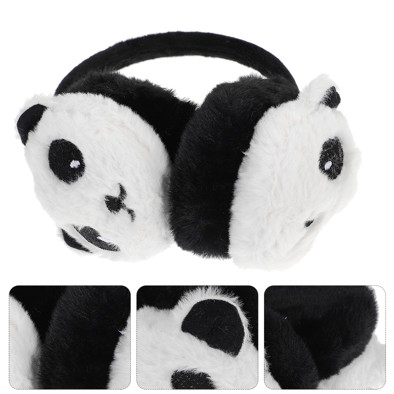 VALICLUD Kids Plush Earmuffs Cartoon Panda Ear Covers Winter Animal Ear Warmer Softs Ear Accessories (Beige)