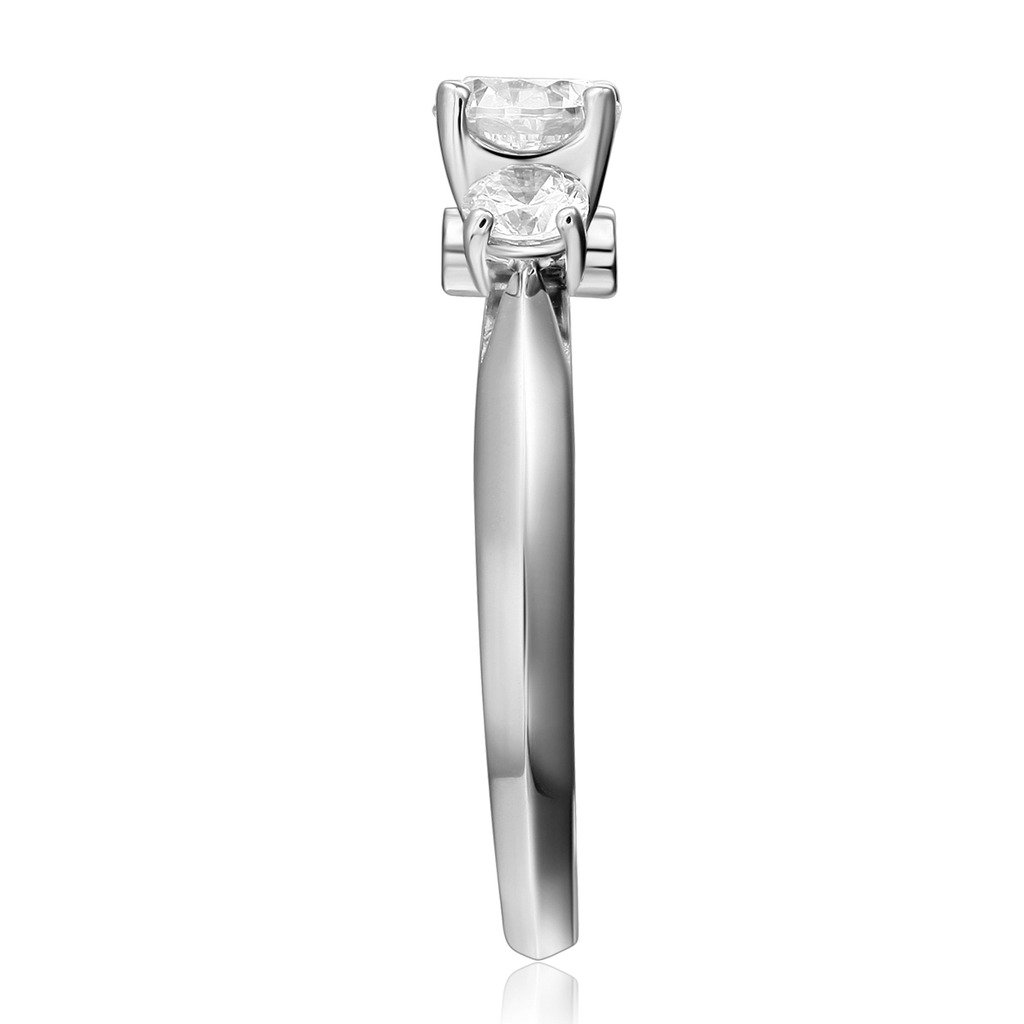The World Jewelry Center .925 Sterling Silver Rhodium Plated Wedding Engagement Ring - Size 8