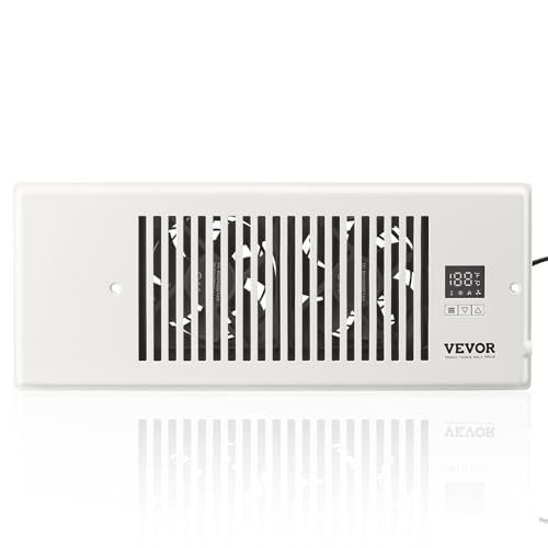 VEVOR Register Booster Fan, Quiet Vent Booster Fan Fits 4β x 12β Register Holes, with Remote Control and Thermostat Control, Adjustable Speed for Heating Cooling Smart Vent, White