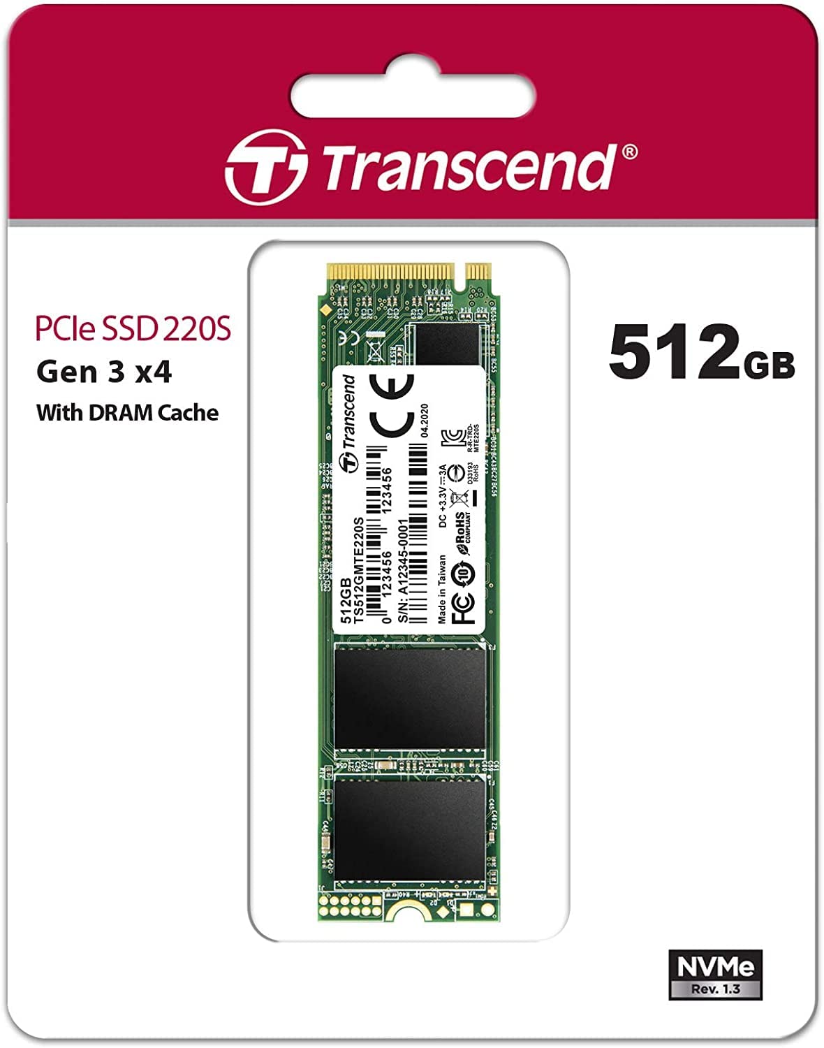 Transcend TS512GMTE220S 512GB M.2 NVMe PCIe Gen3x4 MTE220S Internal Solid State Drive