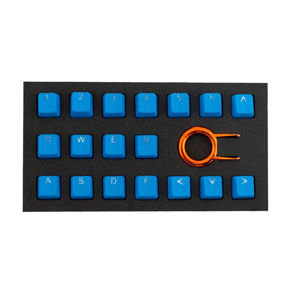 Rubber Gaming Backlit Keycaps Set - for Cherry MX Mechanical Keyboards Compatible OEM Include Key Puller (Sky Blue)