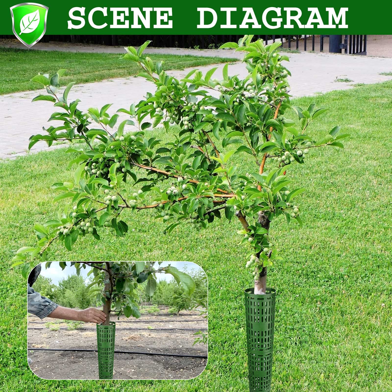 YGAOHF 7 Pack Tree Trunk Protector Guard - Heavy Duty Expandable Tree Protectors from Trimmers, Mowers, Animals, Easy to Use, Perfect for Saplings and Fruit Trees
