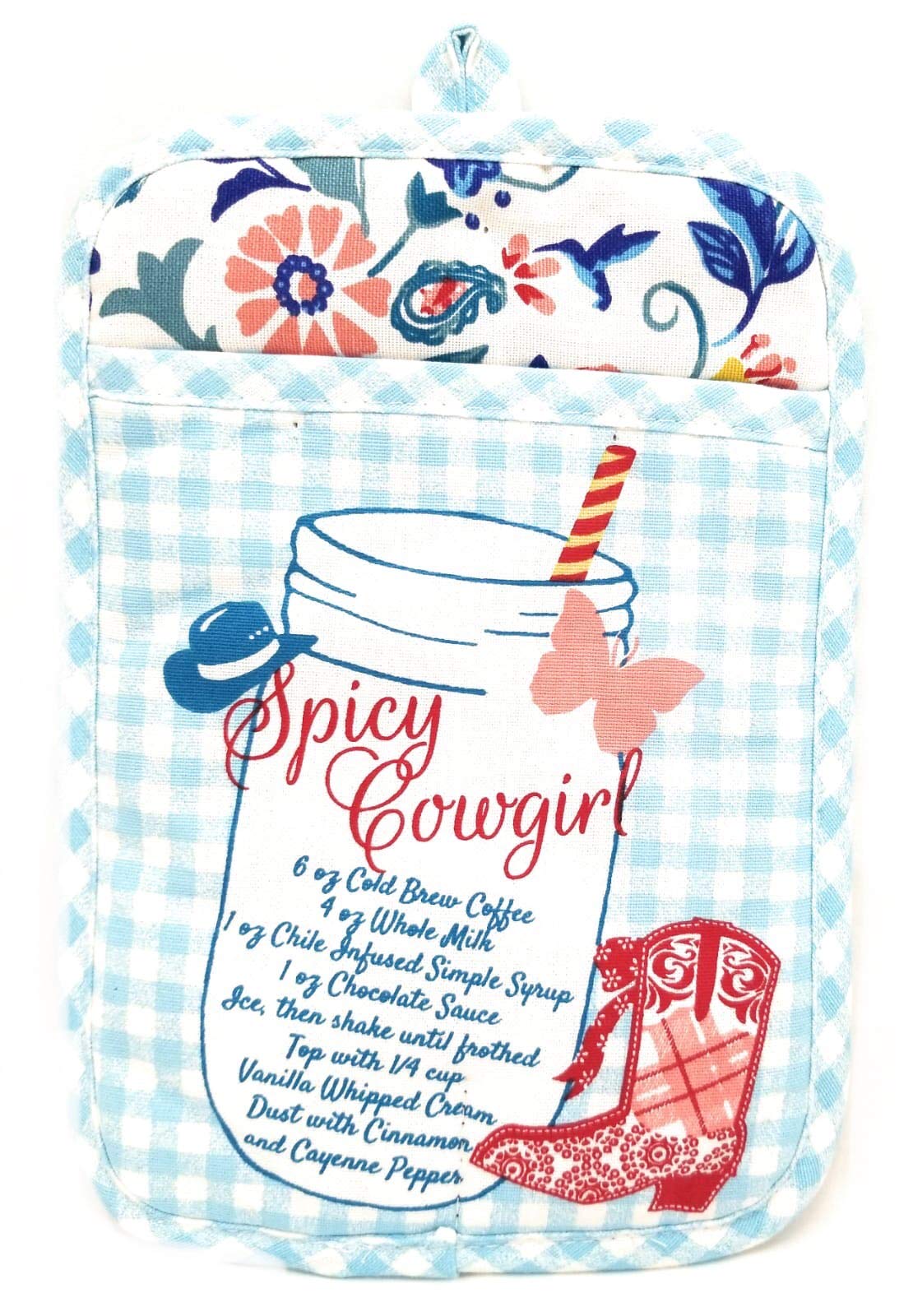 The Pioneer Woman Spicy Cowgirl Kitchen Towel Set-3 Pieces Including Oven Mitt, Pot Holder, Kitchen Towel Gift Set for Her