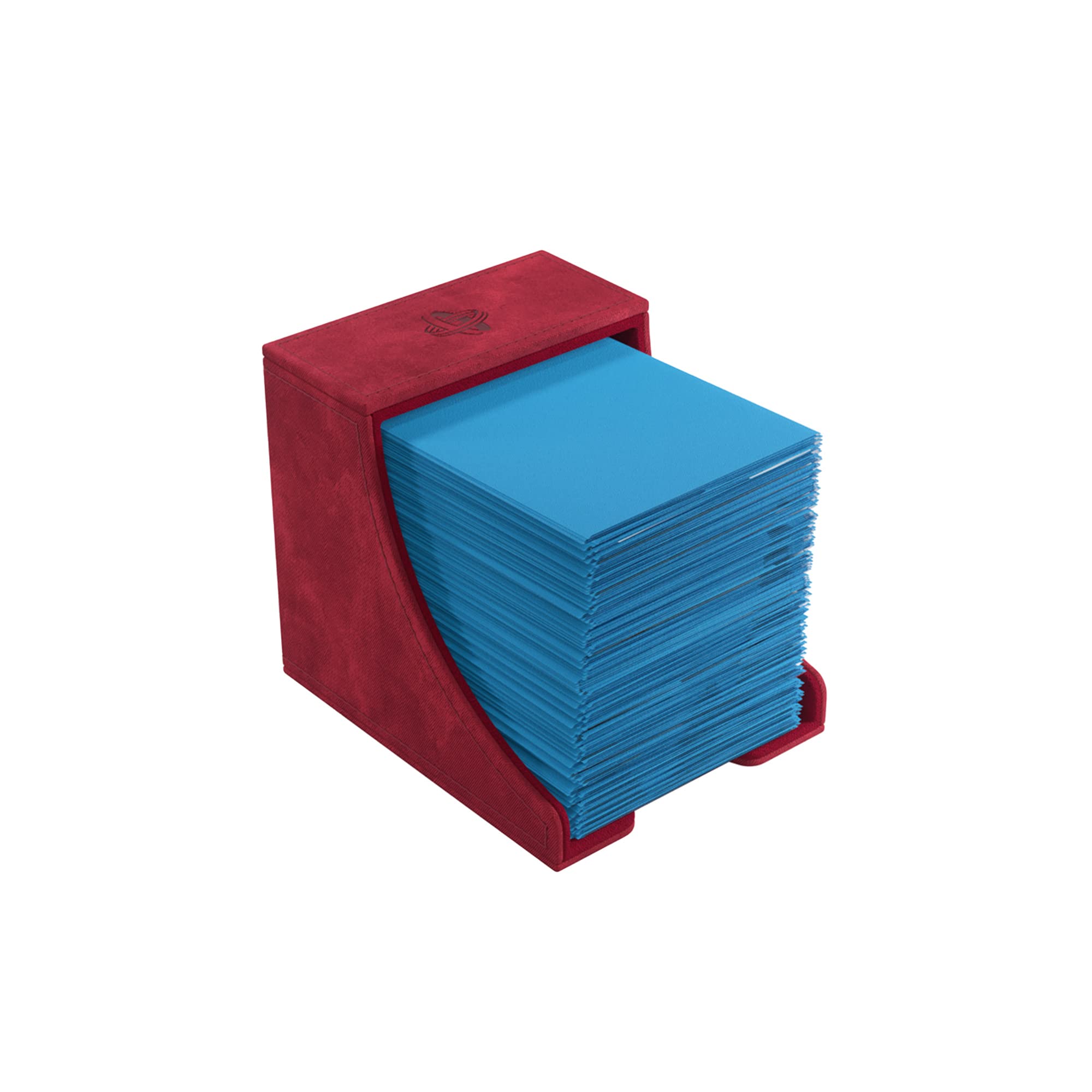 Watchtower 100+ XL Convertible Deck Box | Double-Sleeved Card Storage | Card Game Protector | Nexofyber Surface | Holds Up to 100 Cards | Red Color | Made by Gamegenic (GGS20105ML)