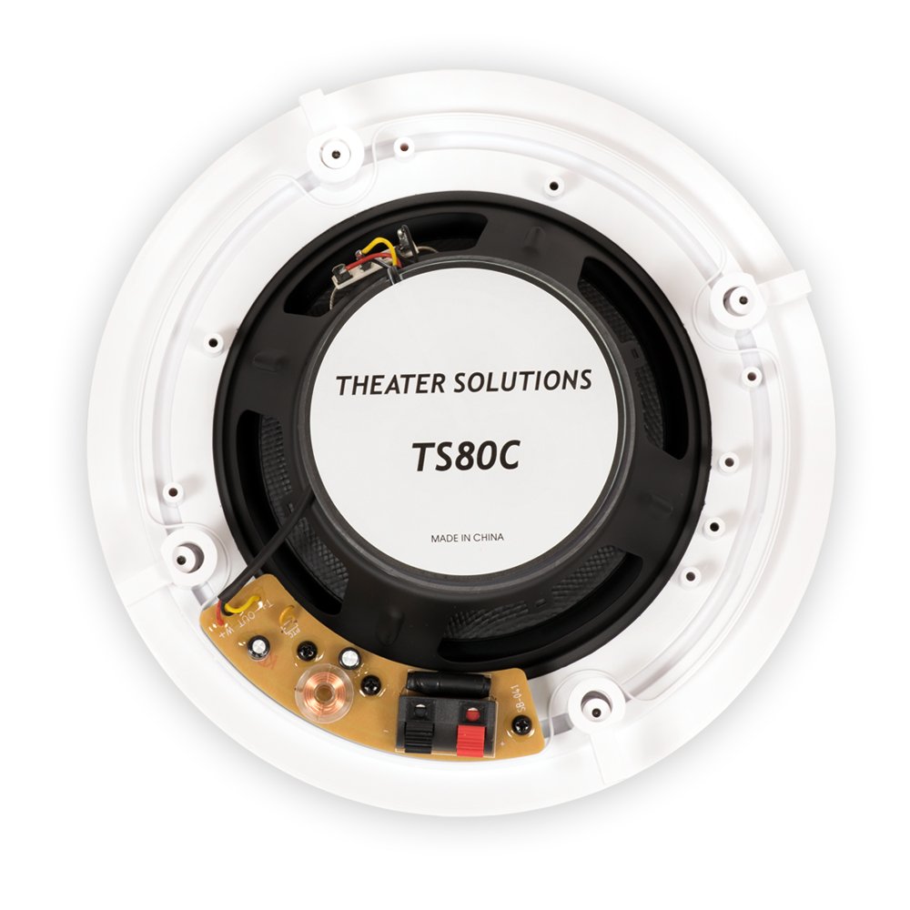 Theater Solutions TS80C in Ceiling 8" Speakers Surround Sound Home Theater Pair, White