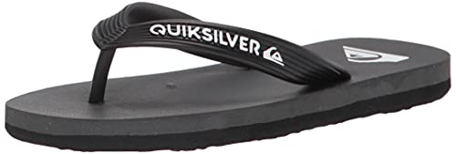 Quiksilver Boy's Molokai Kids Flip Flop Youth Sandal, Grey 1, 4 Big